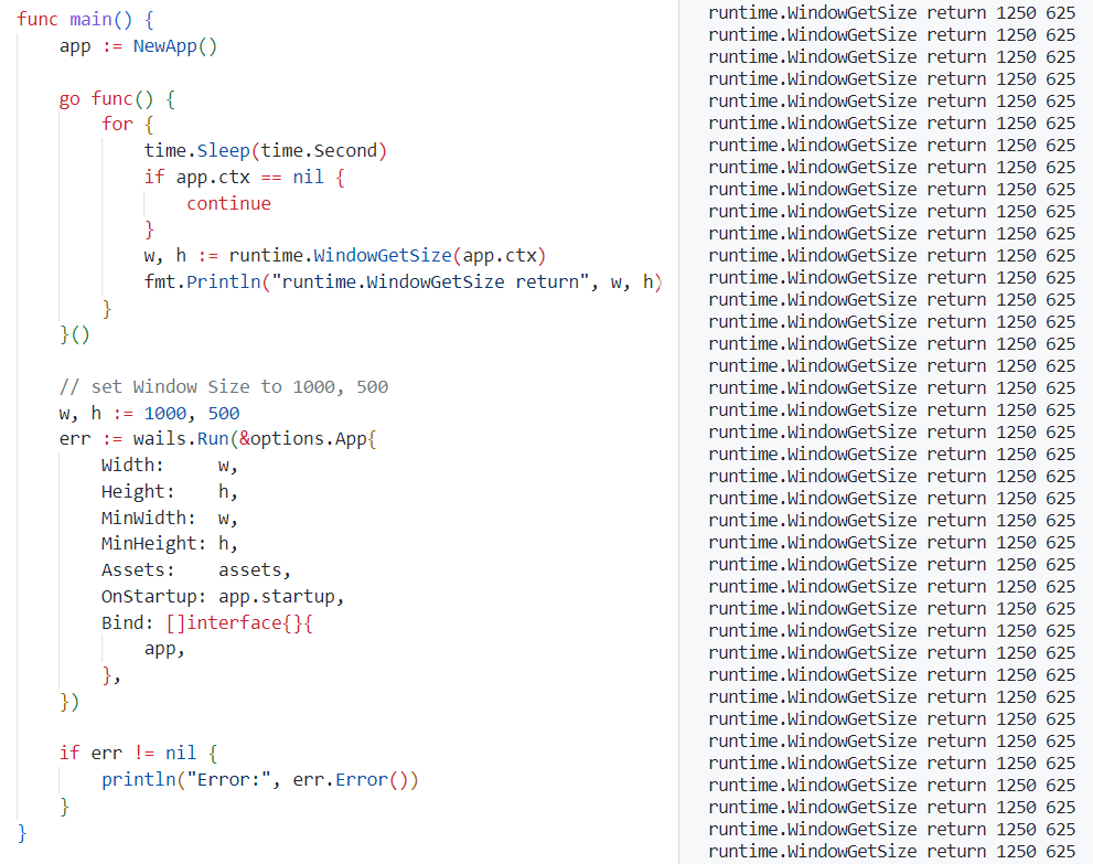 runtime.WindowGetSize returns the scaled size when the windows screen set to scale · Issue #2023 ...