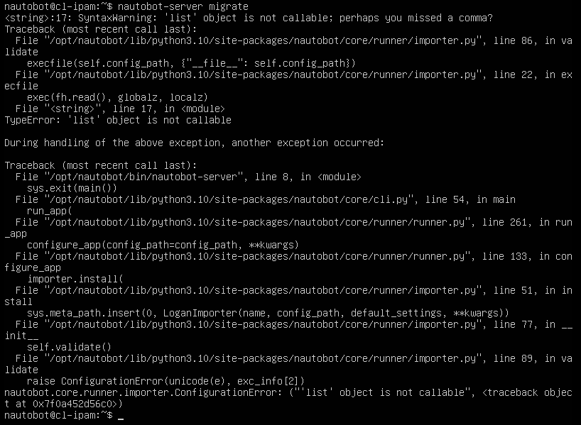 Syntaxwarning Nautobot Server Migrate · Issue 2139 · Nautobotnautobot · Github