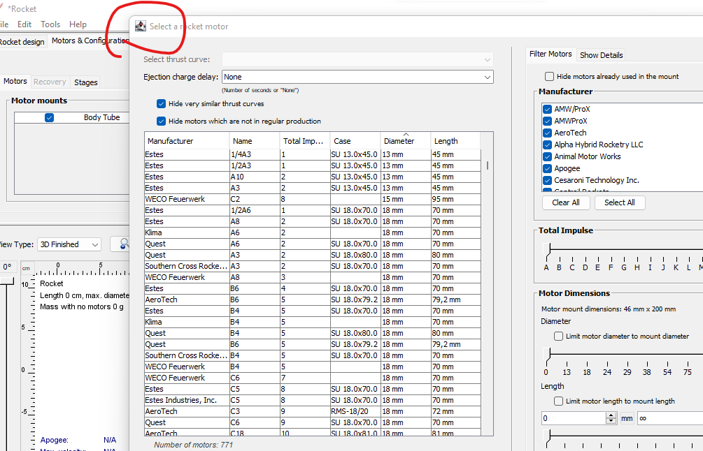 Select Motor Dialog uses default Swing icon instead of OR Icon · Issue #1446 · openrocket ...