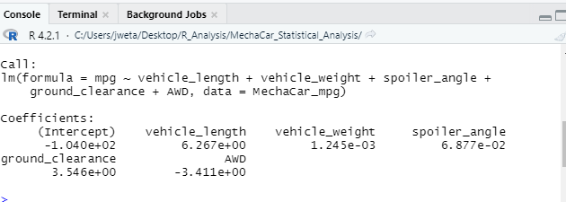 GitHub - jwetapatel/MechaCar_Statistical_Analysis: R Studio