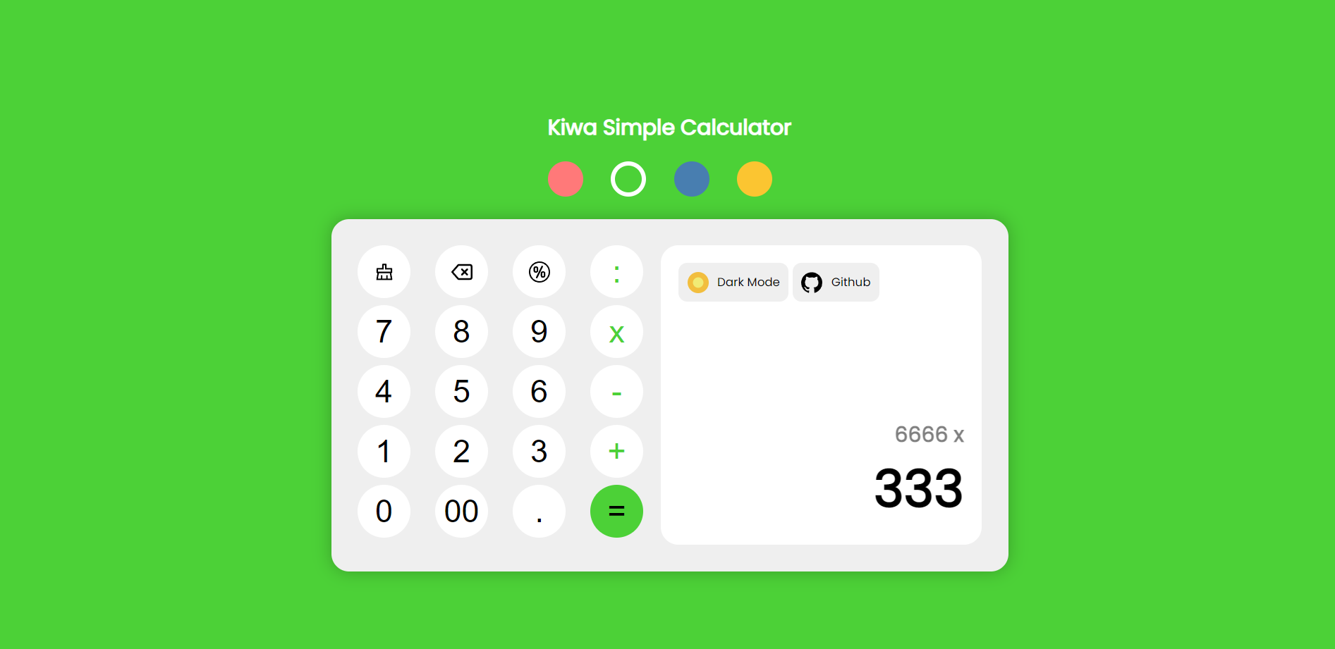 GitHub - kiwahei/Kiwa-Simple-Calculator: Just A Simple Calculator using HTML, CSS and Javascript
