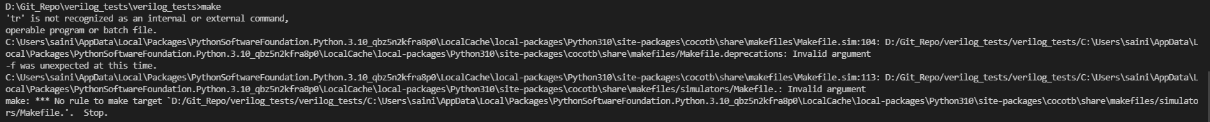 Running cocotb in Windows · Issue #2914 · cocotb/cocotb · GitHub
