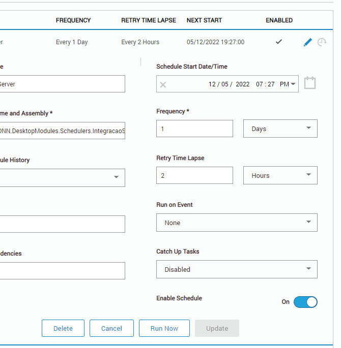 Set the desired "Start time" of a scheduled task · Issue #5424 · dnnsoftware/Dnn.Platform · GitHub