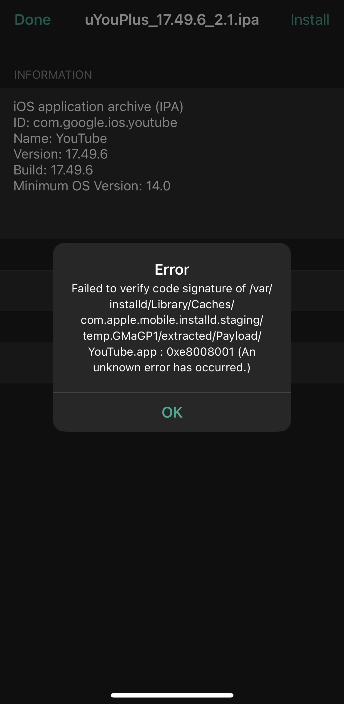 uYouPlus crashes chronod service · Issue #829 · qnblackcat/uYouPlus · GitHub