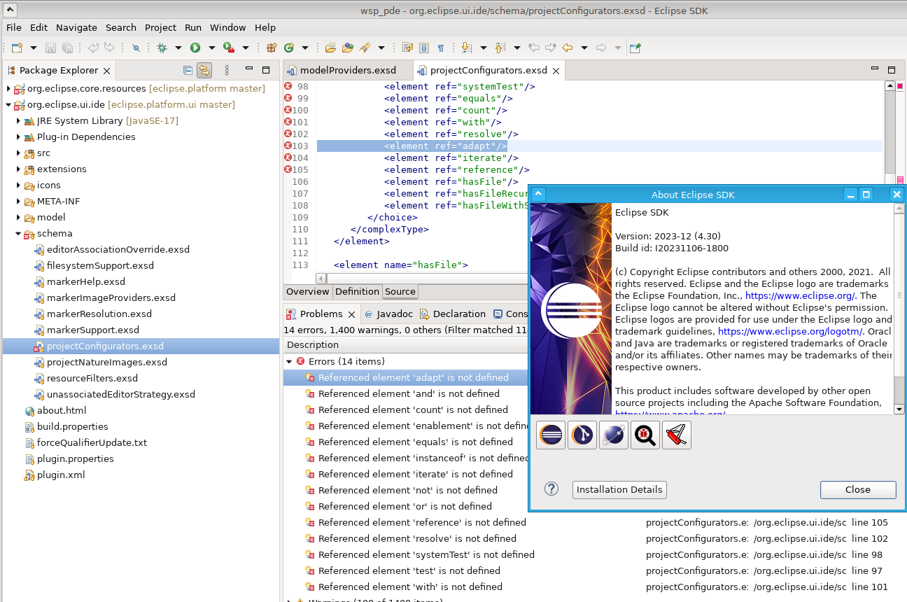 Multiple Referenced Element Is Not Defined Errors In Many Platform Bundles · Issue 890