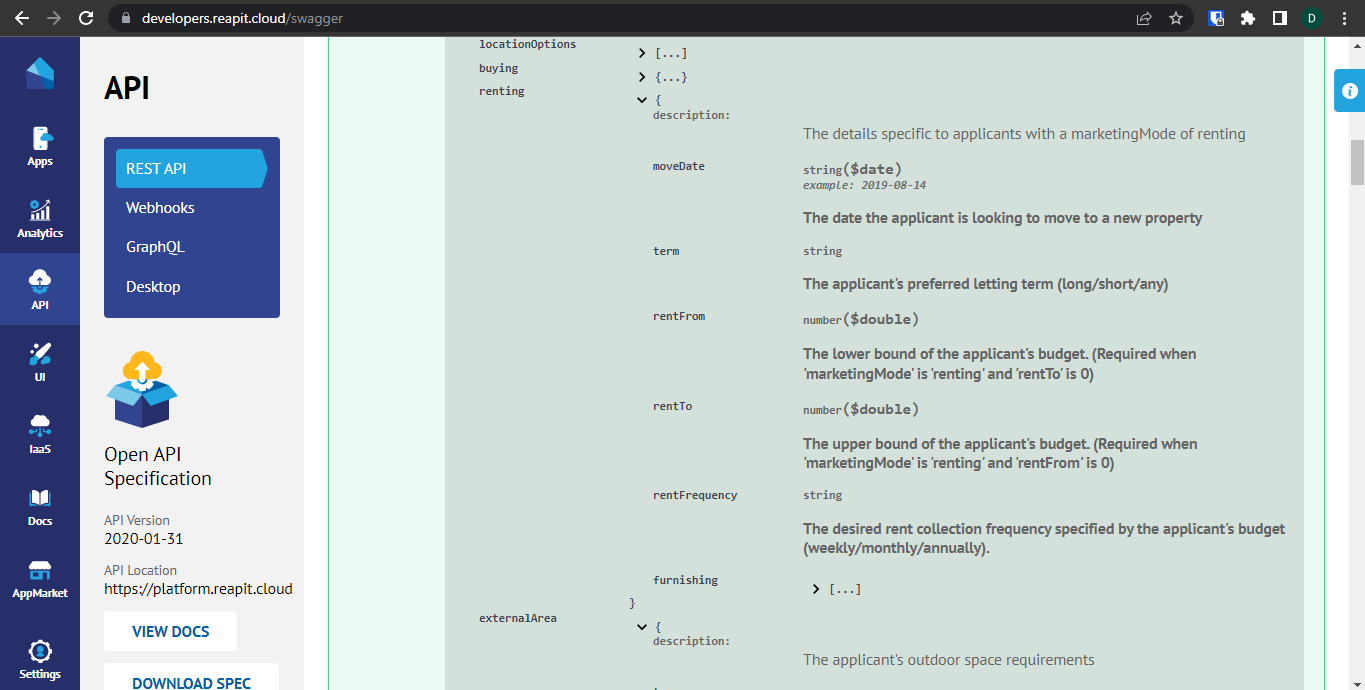Add Renting Position information to ApplicantRentingModel REST API · Issue #8035 · reapit ...