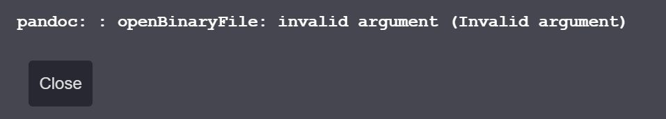 Export Error Pandoc Openbinaryfile Invalid Argument Invalid Argument When Link To Citation