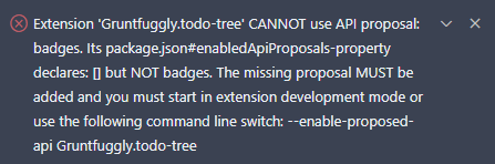 v0.0.216 CANNOT use API proposal: badges · Issue #682 · Gruntfuggly/todo-tree · GitHub