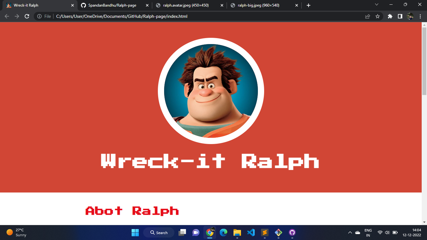 GitHub - SpandanBandhu/Ralph-page