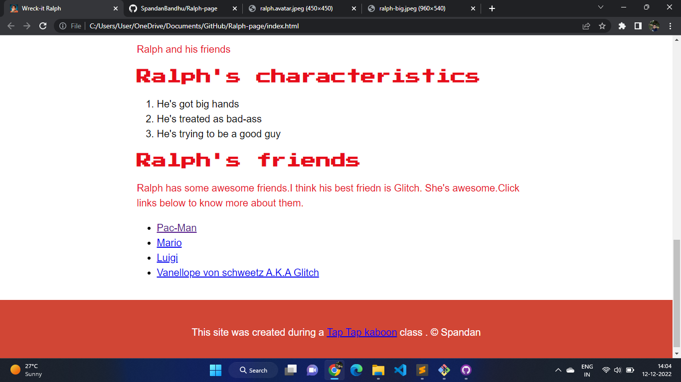 GitHub - SpandanBandhu/Ralph-page