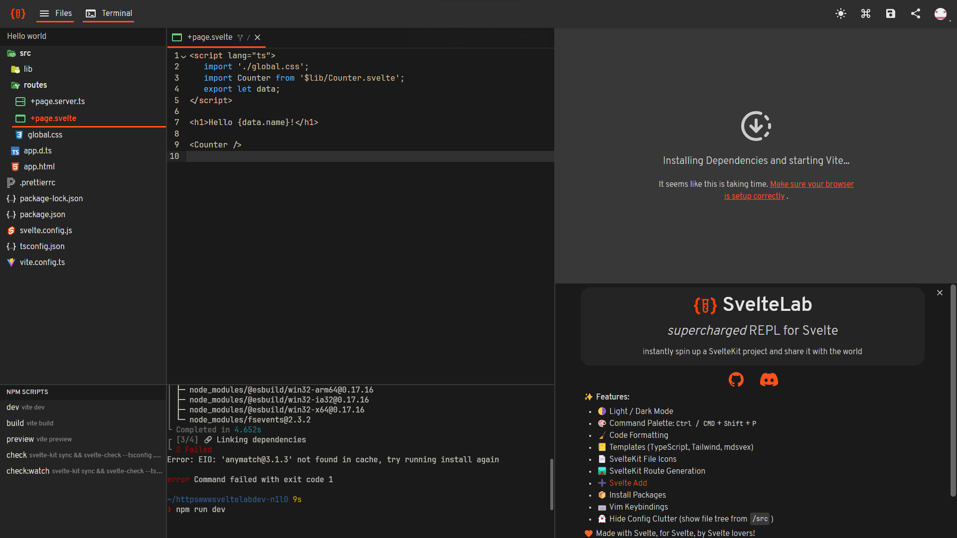 Linking Dependecies Fails In Typescript · Issue 151 · Sveltelabsveltelab · Github