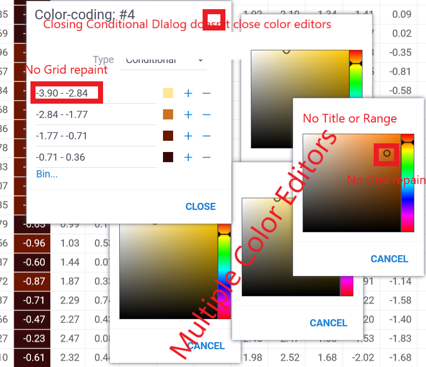 #1092: Multiple Issues with Conditional Color Dialog · Issue #1092 · datagrok-ai/public · GitHub