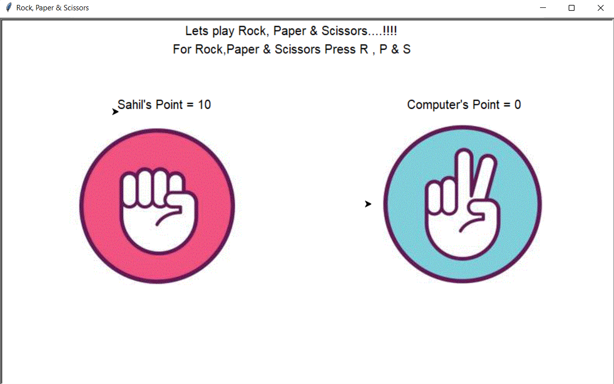 GitHub - sahilphulwani23/Rock-paper-scissors: Trying to create Rock, Paper & Scissors using turtle