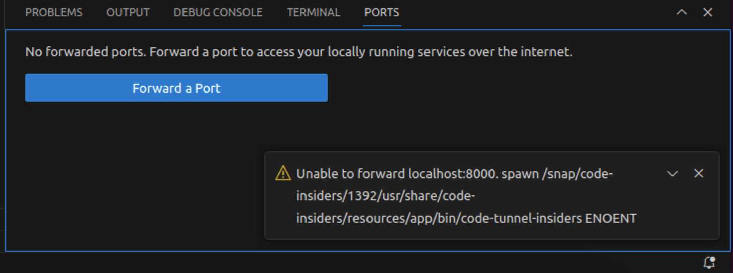 Port Forwarding Attempts Wrong Path To Tunnel Binary On Linux · Issue 191621 · Microsoftvscode 
