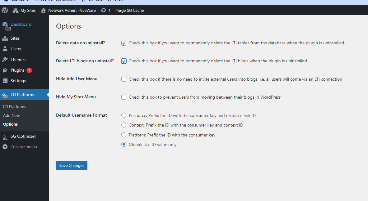 Issue with "Save Changes" - LTI Plugin "Options" · Issue #12 · celtic-project/wordpress-lti · GitHub