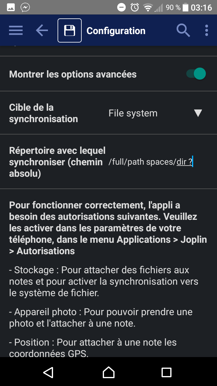 [feature request] folder chooser for filesystem sync on Andoird · Issue #926 · laurent22/joplin ...