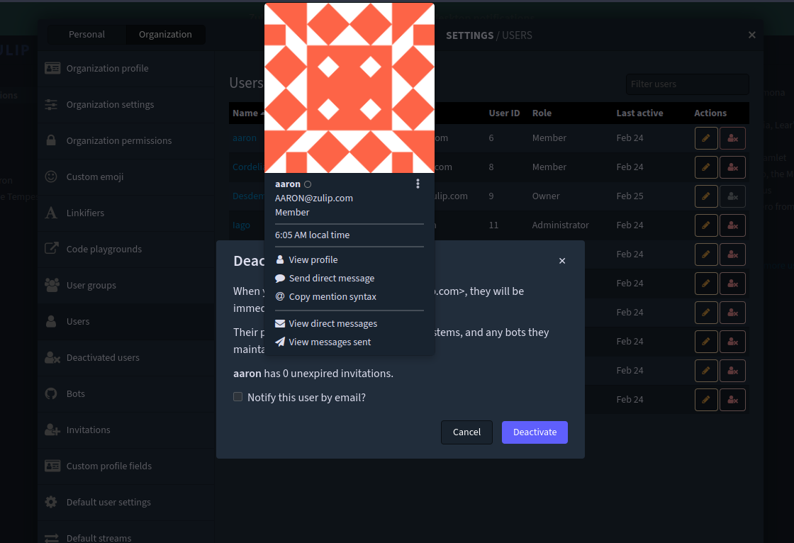Popovers Close User Popovers On Button Click By Sameepaher · Pull Request 24494 · Zulip Zulip