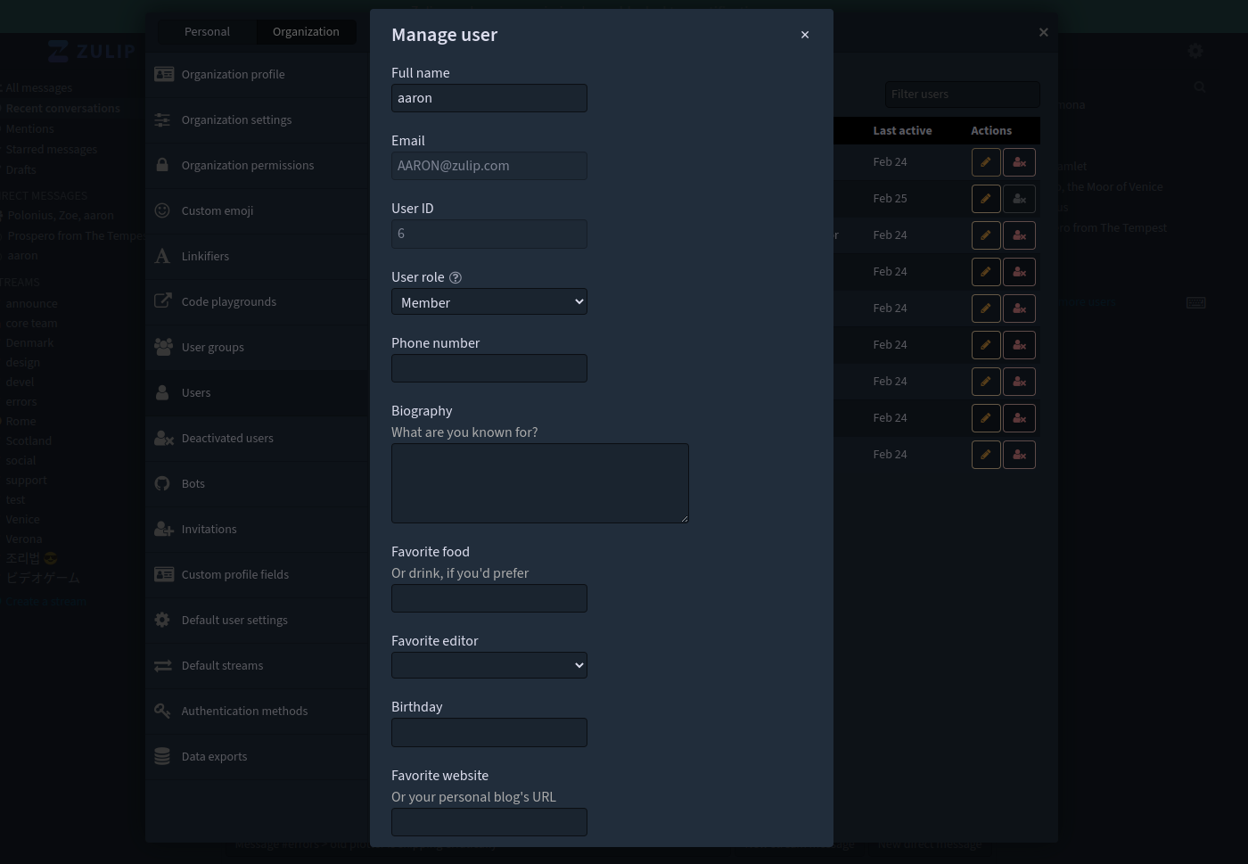 popovers: Close user popovers on button click. by SameepAher · Pull Request #24494 · zulip/zulip ...