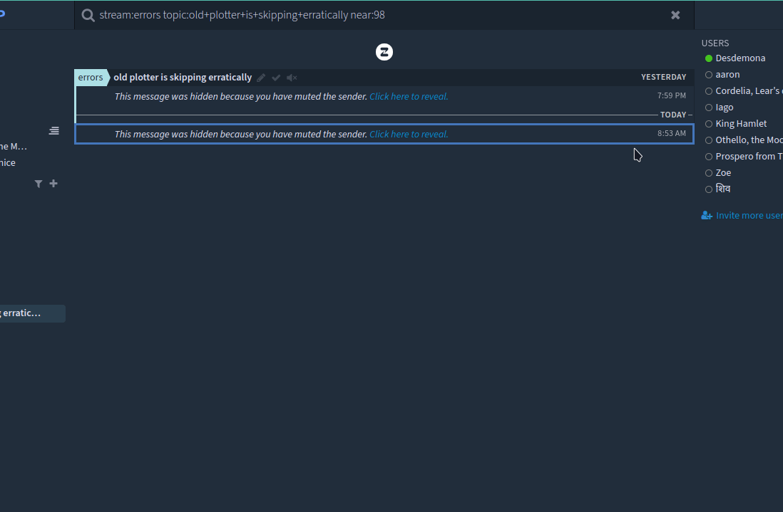 Fix Interaction Between Collapsed And Muted Messages · Issue 24109 · Zulip Zulip · Github