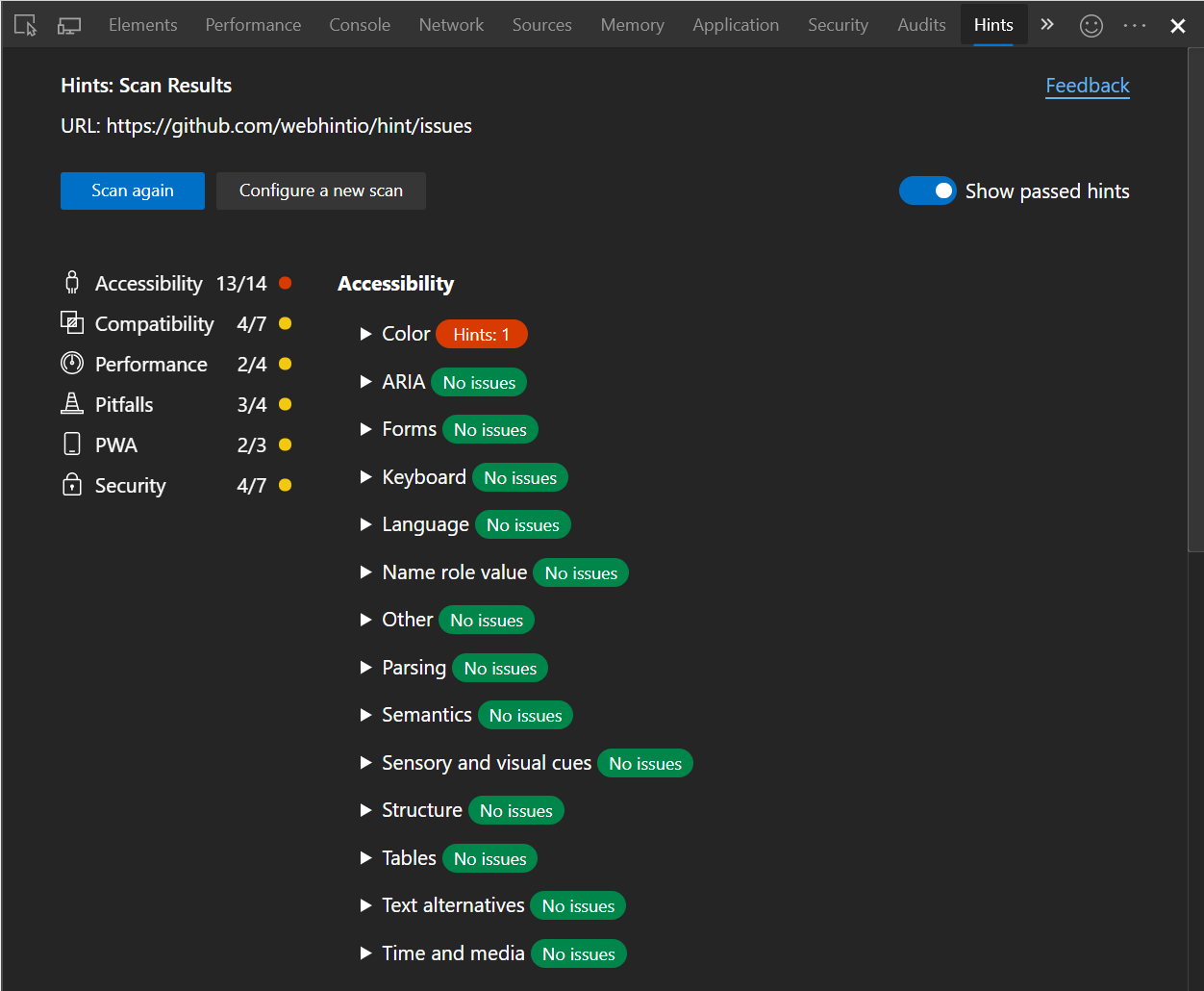 Hint summary in sidebar could be clarified · Issue #3001 · webhintio/hint · GitHub