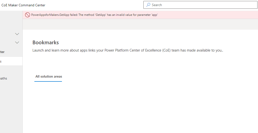 [CoE Starter Kit - BUG] Developer Compliance center connection error ...