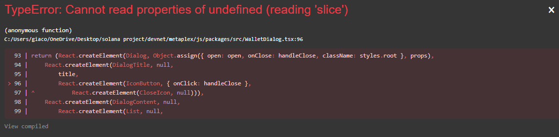 Cannot read properties of undefined (reading 'slice') · Issue #1322 · metaplex-foundation ...