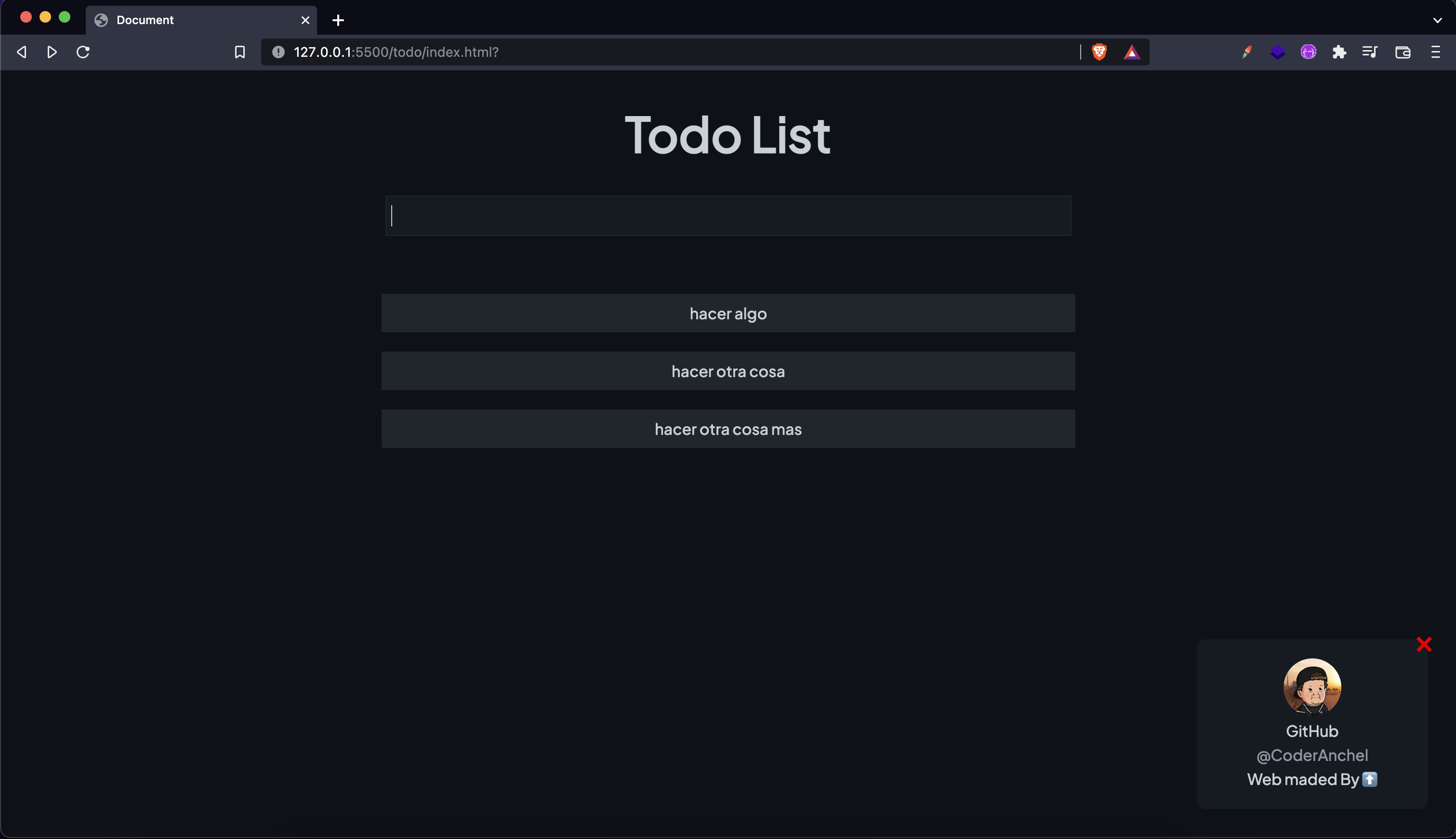 GitHub - CoderAnchel/Vanilla-JS-To-Do: Vanilla JS To-Do