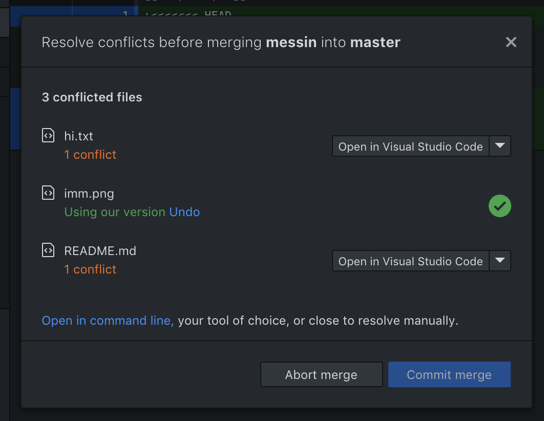 Utilize branch names and file status type in merge conflict dialog ...