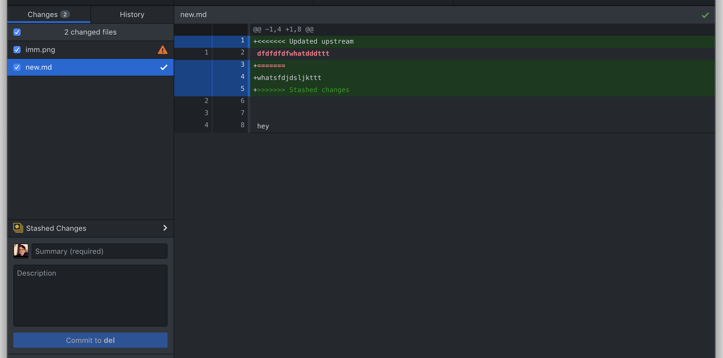 [Stashing] Let Users View Stash Conflicts in Changes Tab · Issue #7350 · desktop/desktop · GitHub