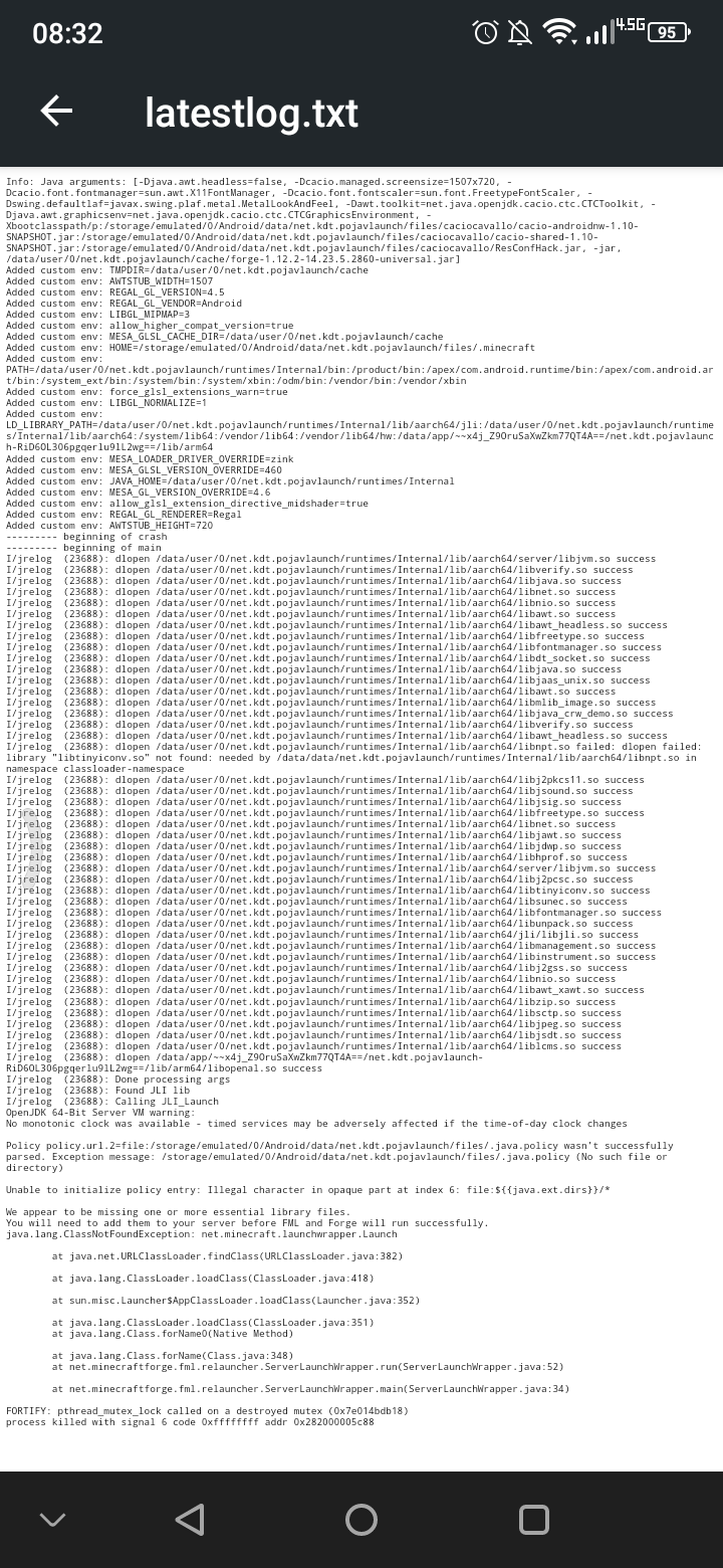[BUG] game crashes with code 1 when trying to install forge · Issue #2437 · PojavLauncherTeam ...