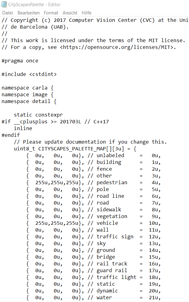 how to modify the color of semantic tags on carla? · carla-simulator ...