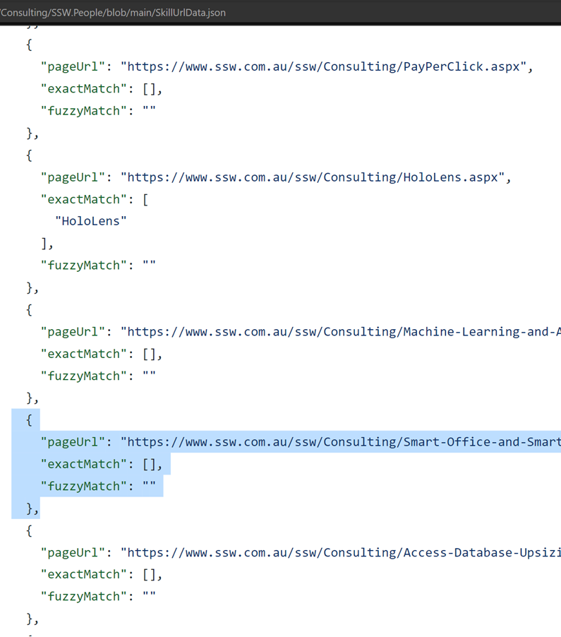SSW Website | Add all fuzzy and exact matching for pages in SkillUrlData.json · Issue #446 ...