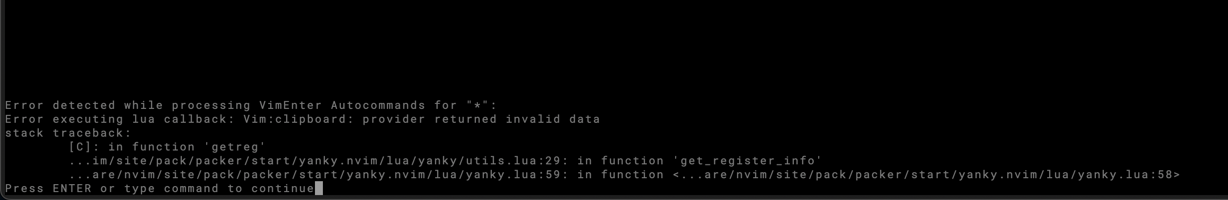 Yanky clipboard error · Issue #91 · gbprod/yanky.nvim · GitHub