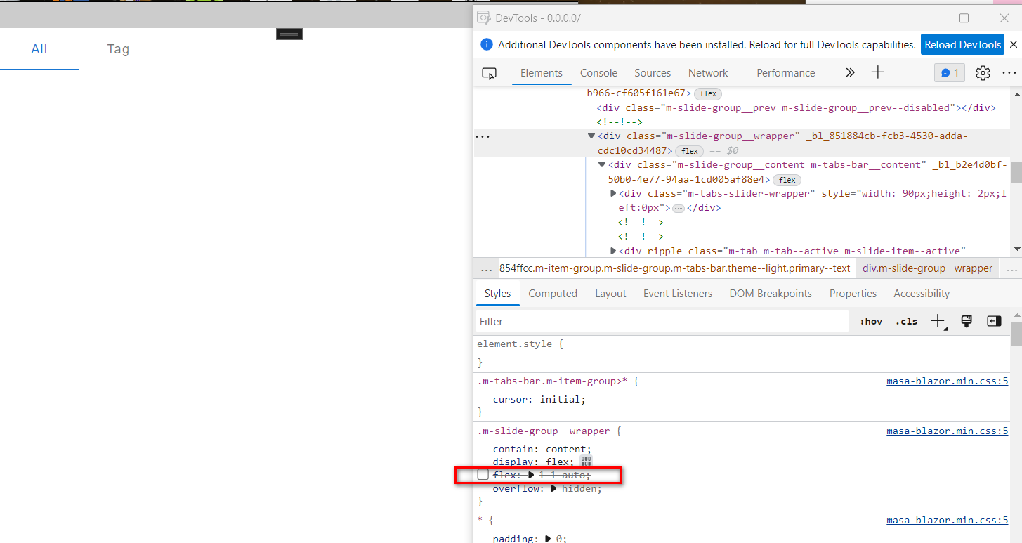 [Bug Report]: MAUI Blazor中，窗口宽度改变时，MTabs闪烁 · Issue #1265 · masastack/MASA.Blazor · GitHub