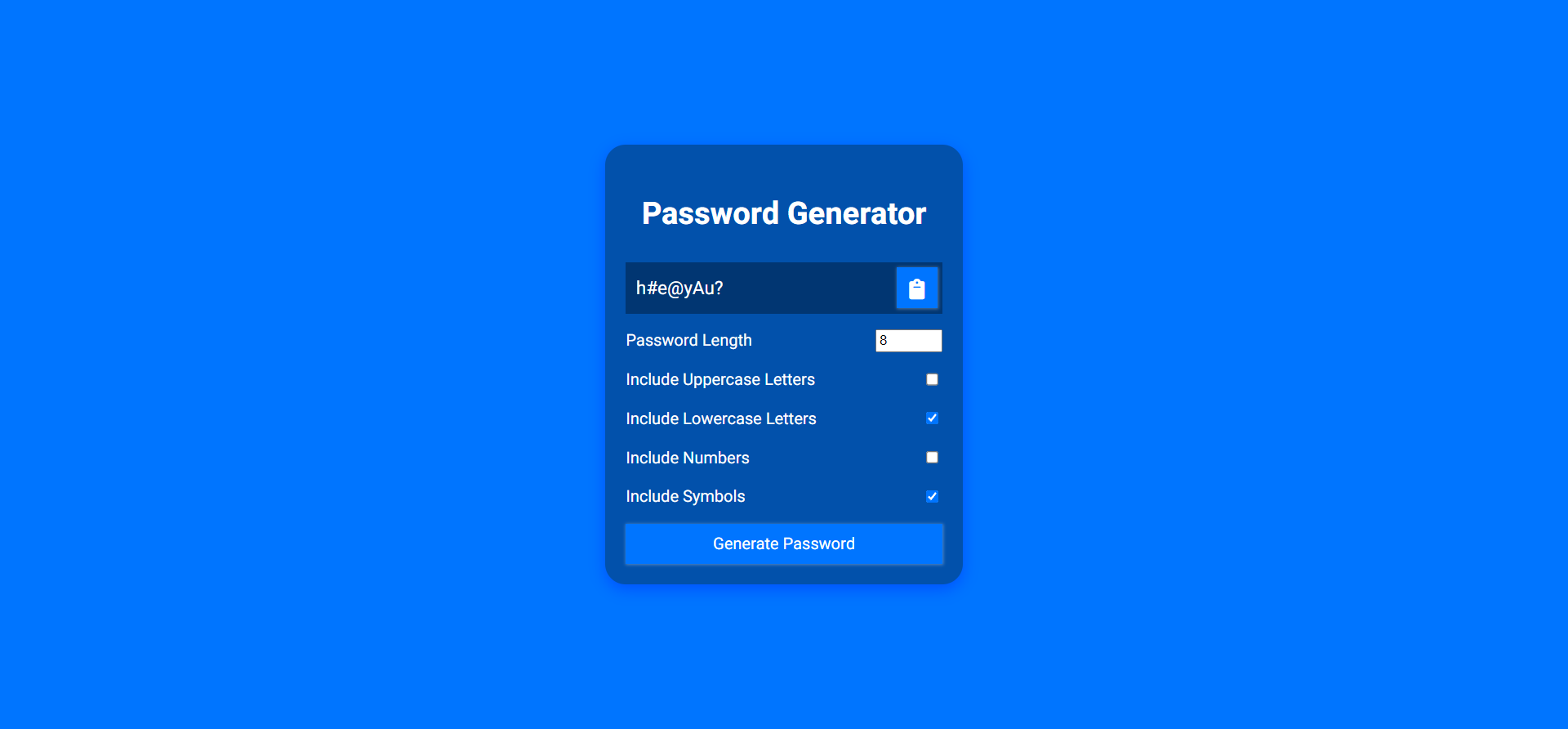 GitHub - Shuaibmohd/Password_Generator