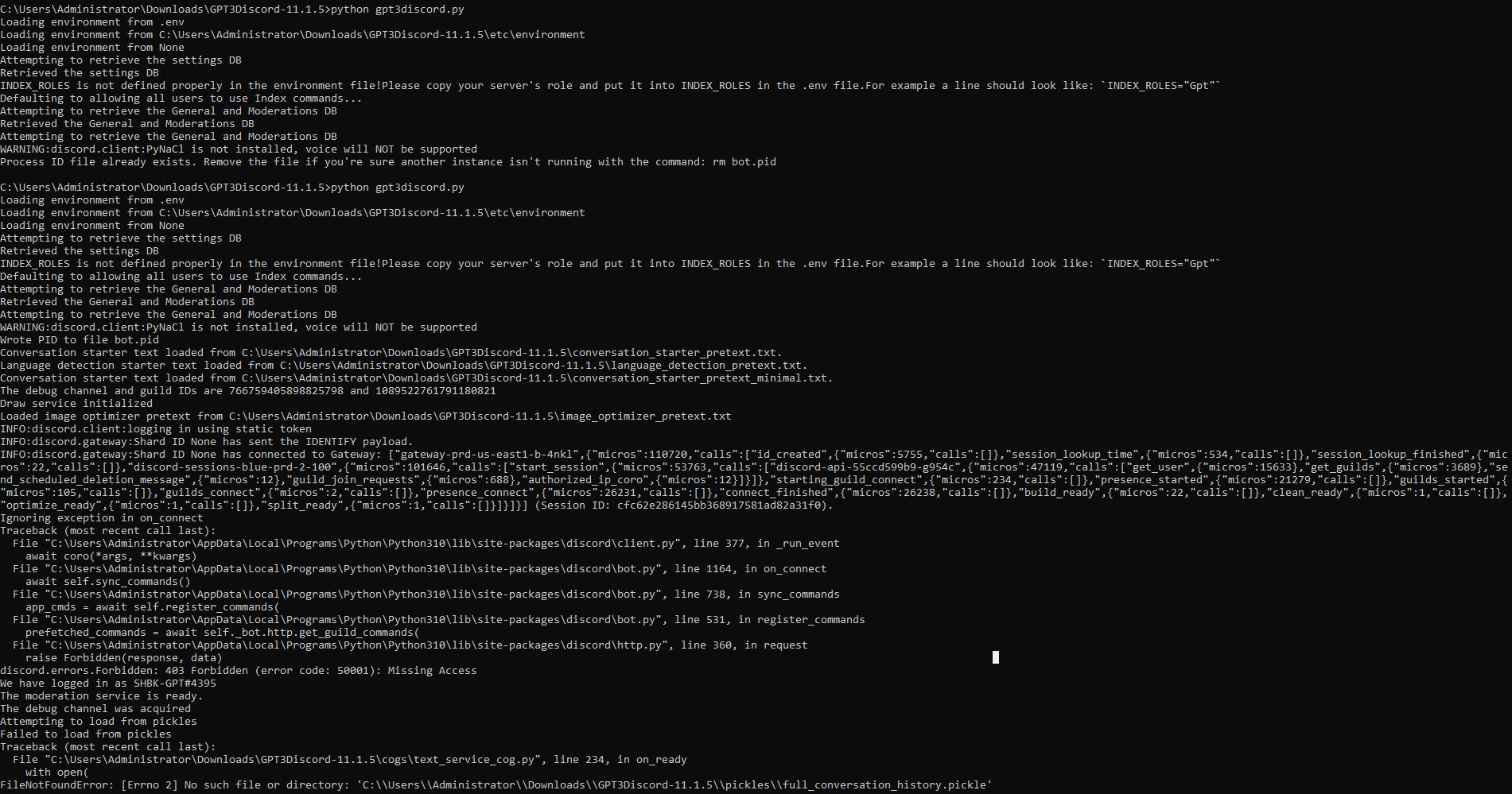 Index roles and 403 forbidden error [BUG] · Issue #247 · Kav-K/GPTDiscord · GitHub