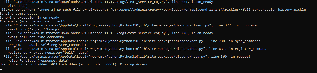 Index roles and 403 forbidden error [BUG] · Issue #247 · Kav-K/GPTDiscord · GitHub