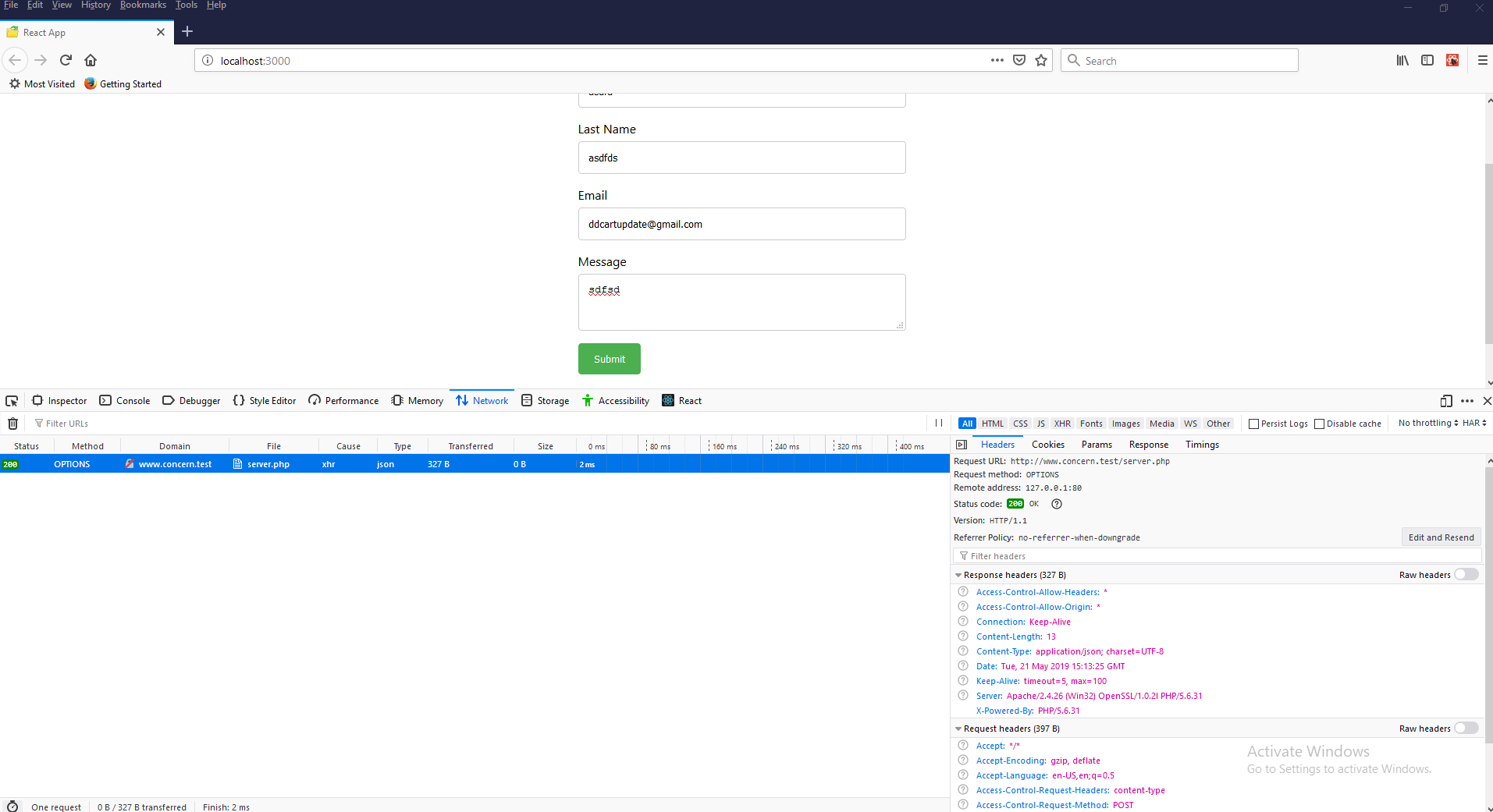Axios post request with codeigniter API CORS blocked in Firefox but ... Axios post request with codeigniter API CORS blocked in Firefox but ...