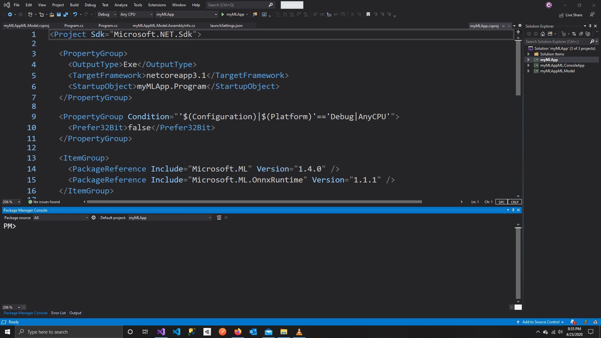 myMLApp.exe specified in the 'myMLApp' debug profile does not exist..... · Issue #575 · dotnet ...