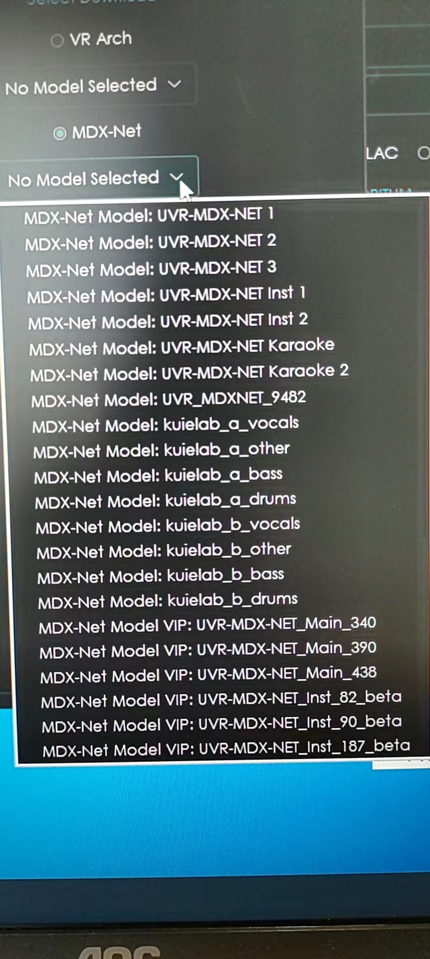 MDX-Net: 292, 496, 406, 427 models are not available in the download options. · Issue #541 ...