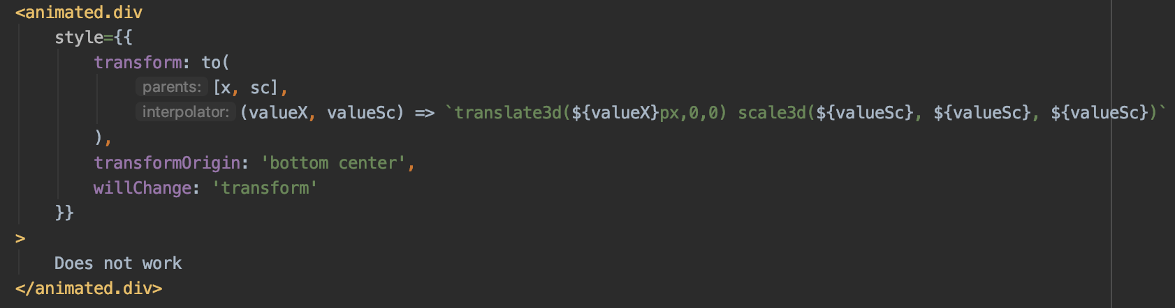 Transform-origin breaks the transform animation · Issue #795 · pmndrs ...