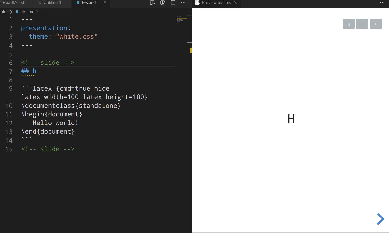 The code chunk does not work when using the presentation writer · Issue #1084 · shd101wyy/vscode ...