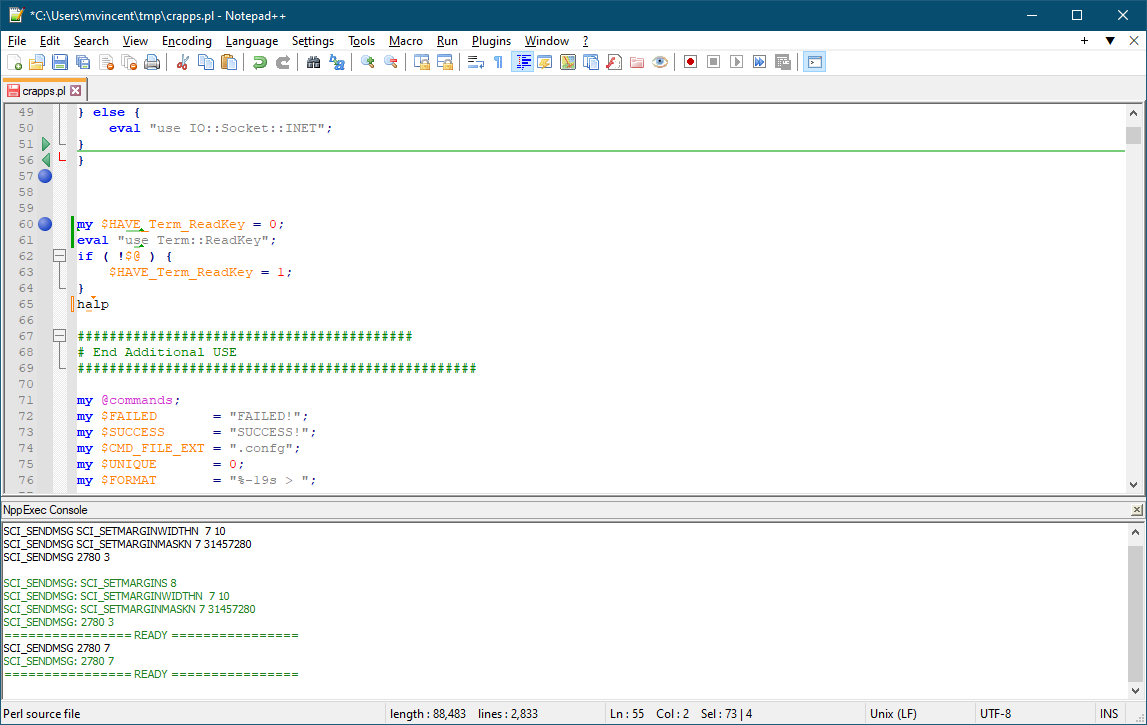 [Feature Request] Add 'Change History' to N++ (support provided in ...