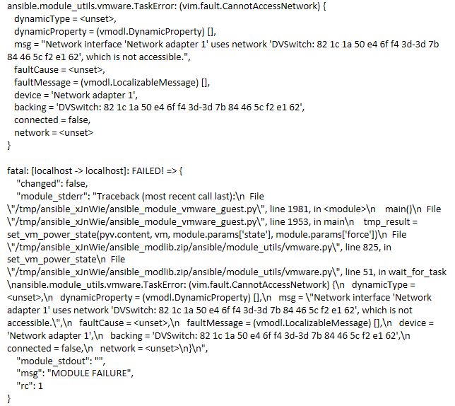 Vmwareguest Wrong Dvs Switch Choose · Issue 39959 · Ansibleansible · Github