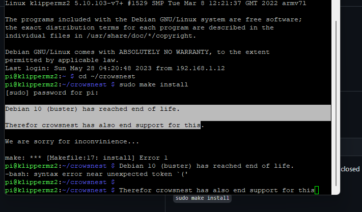 crowsnest: dependency 'camera-streamer' not found. Exiting! · Issue #115 · mainsail-crew ...