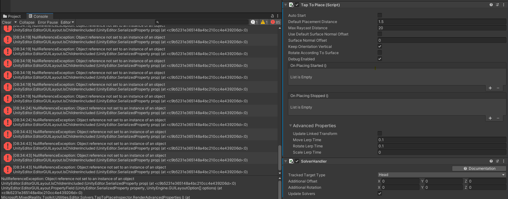 Tap to Place inspector issue (advanced properties) · Issue #9645 · microsoft/MixedRealityToolkit ...