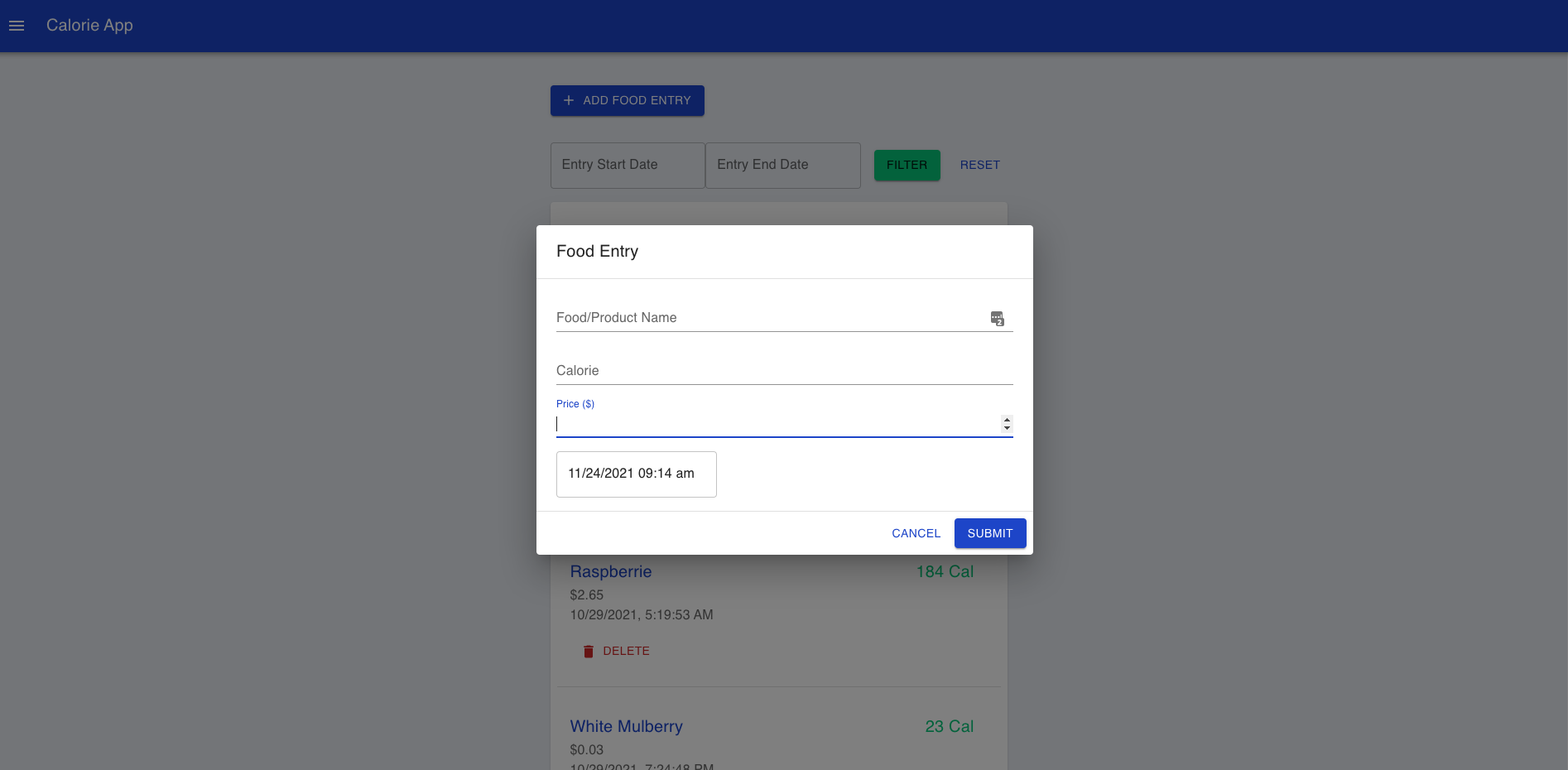 GitHub - chinnawatp/calorie-tracking