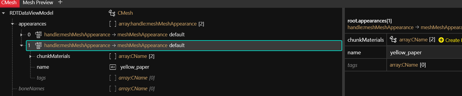 Mesh: Changing appearance cnames has no effect · Issue #1163 · WolvenKit/WolvenKit · GitHub
