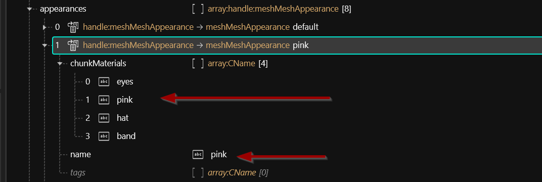 Editing mesh appearance: Inplace editing of chunkmask names · Issue #1230 · WolvenKit/WolvenKit ...