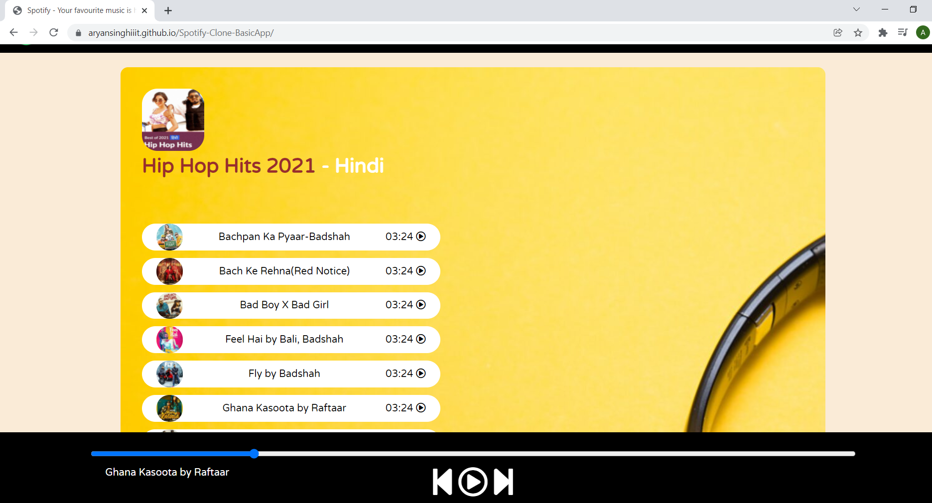 GitHub - AryanSinghIIIT/Spotify-Clone-BasicApp